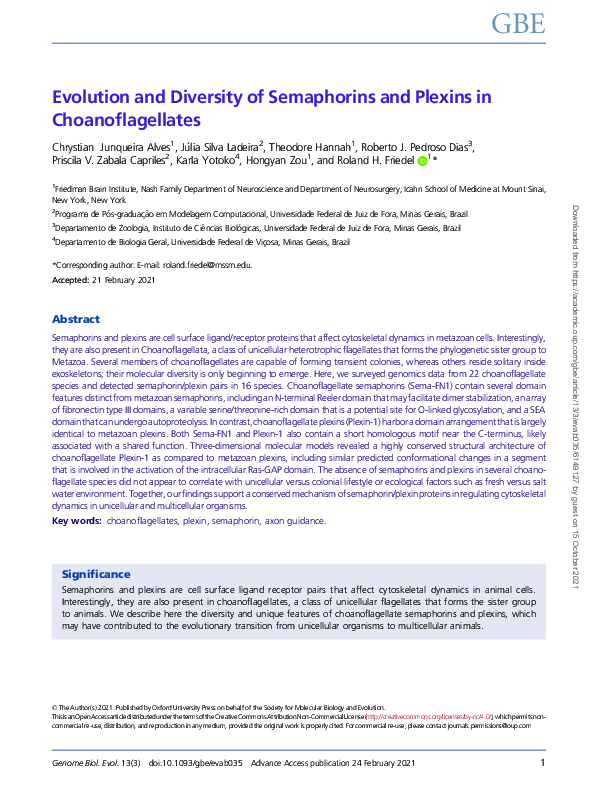 (PDF) Evolution and Diversity of Semaphorins and Plexins in ...