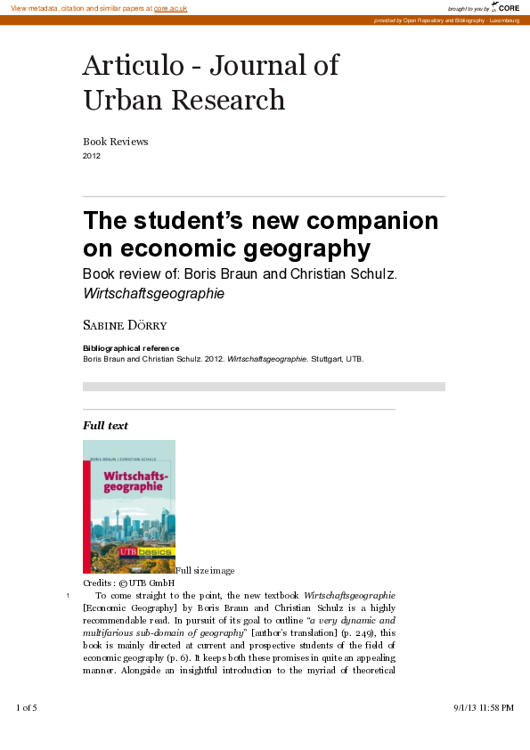 (PDF) Economic Geography