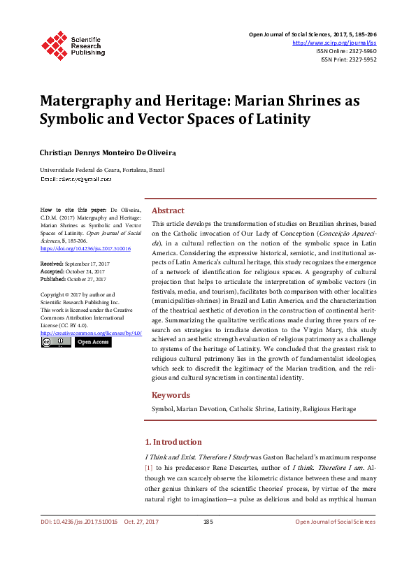 (PDF) Matergraphy and Heritage: Marian Shrines as Symbolic and Vector ...