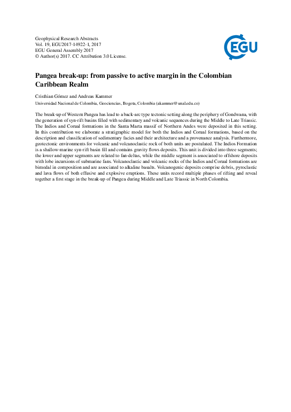 (PDF) Pangea break-up: from passive to active margin in the Colombian ...