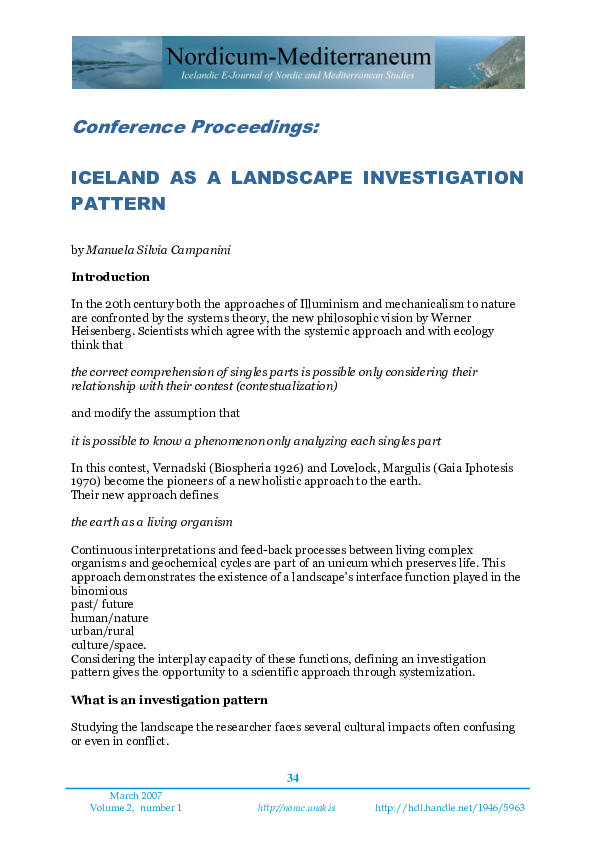 (PDF) Iceland as a Landscape Investigation Pattern