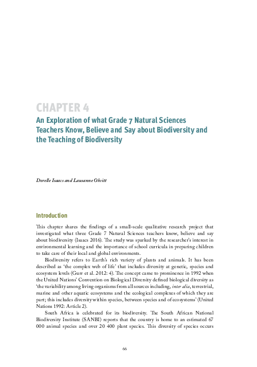 (PDF) Chapter 4:An Exploration of what Grade 7 Natural SciencesTeachers ...