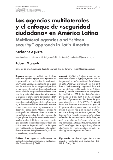(PDF) Las agencias multilaterales y el enfoque de «seguridad ciudadana ...