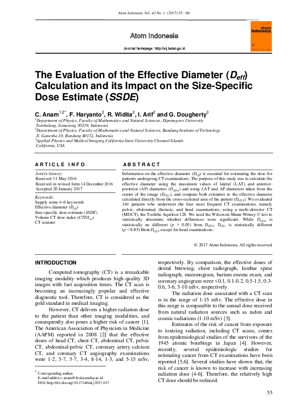 (PDF) The Evaluation of the Effective Diameter (Deff) Calculation and ...