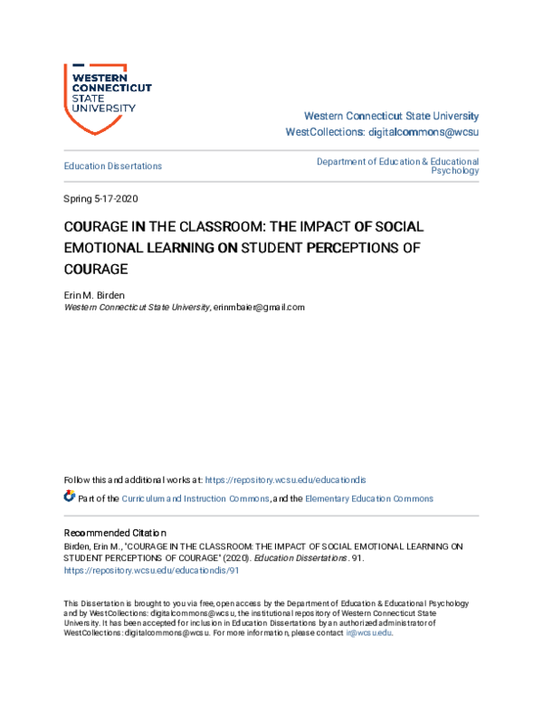 (PDF) Courage in the Classroom: The Impact of Social Emotional Learning ...