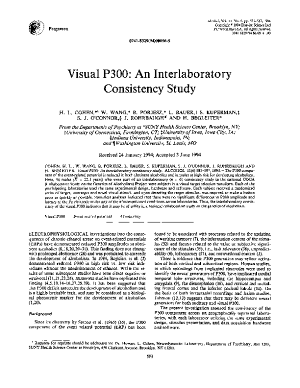(PDF) Visual P300: An interlaboratory consistency study
