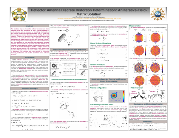 (PDF) Reflector antenna discrete distortion determination: An iterative-field-matrix solution