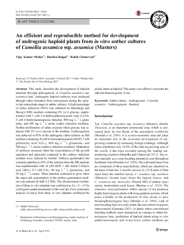 (PDF) An efficient and reproducible method for development of ...