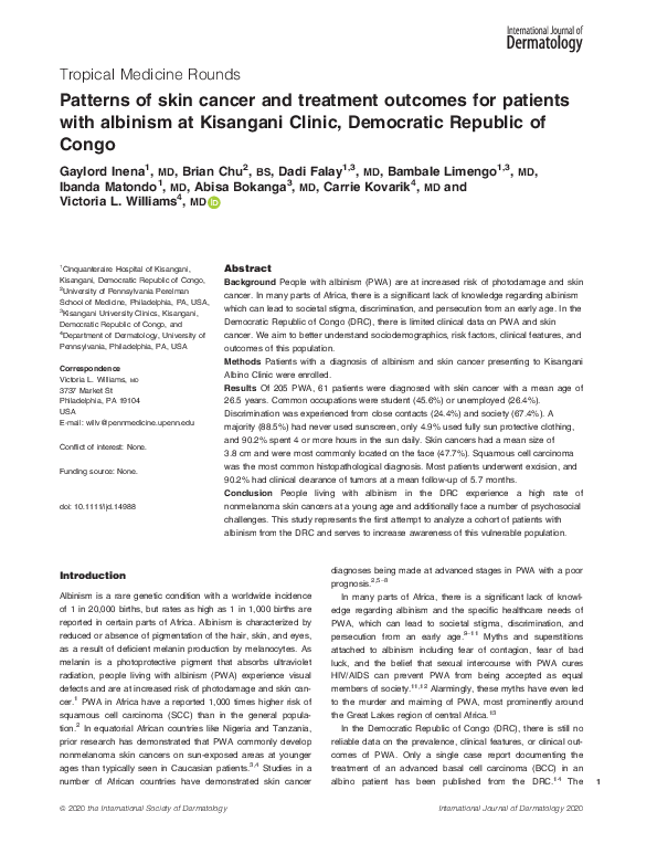 (PDF) Patterns of skin cancer and treatment outcomes for patients with ...