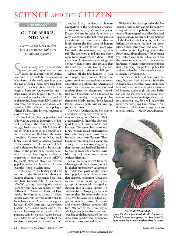 (PDF) Out of Africa, into Asia