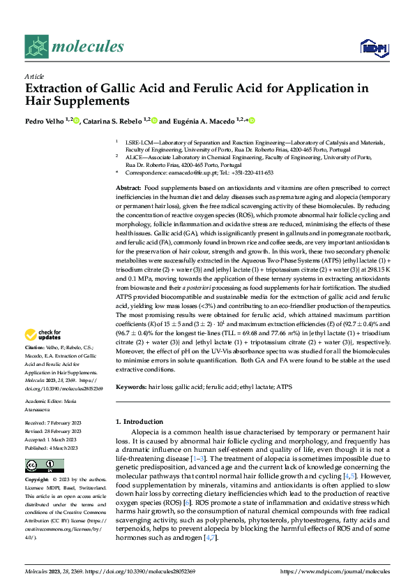 (PDF) Extraction of Gallic Acid and Ferulic Acid for Application in ...
