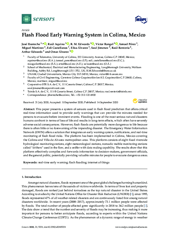 (PDF) Flash Flood Early Warning System in Colima, Mexico | Miguel Fabián Hincapié Martínez ...