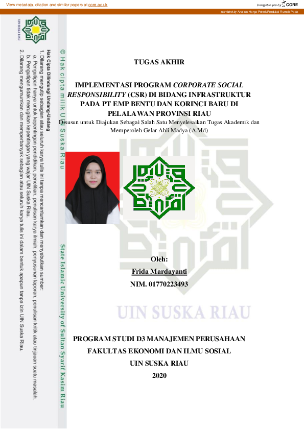 (PDF) Implementasi Program Corporate Social Responsibility (CSR) DI ...