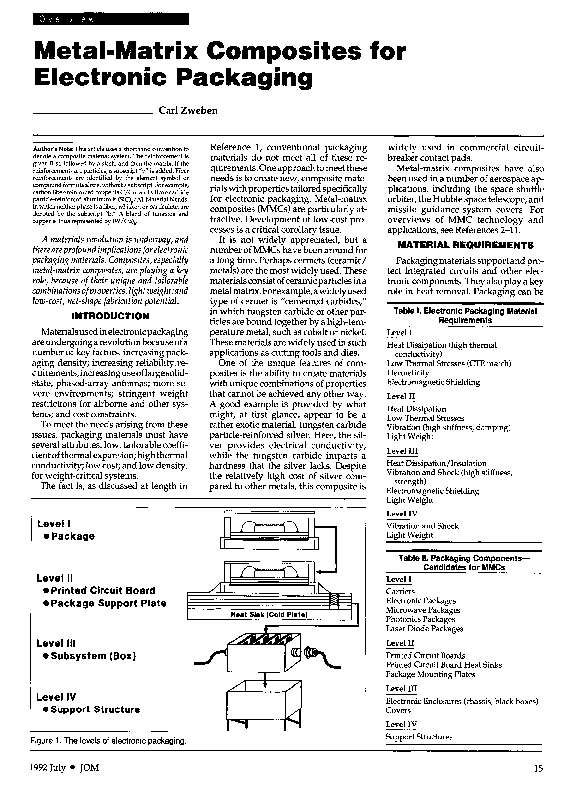 (PDF) Metal-matrix composites for electronic packaging