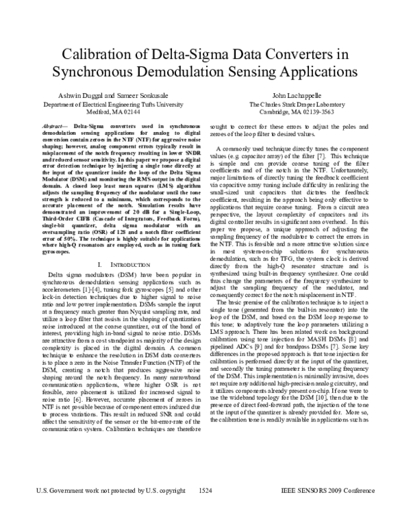 (PDF) Calibration of Delta-Sigma Data Converters in Synchronous Demodulation Sensing ...