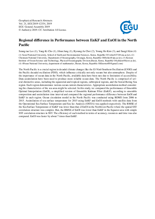 (PDF) Regional difference in Performance between EnKF and EnOI in the ...