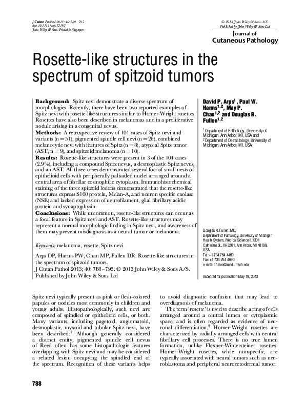 (PDF) Rosette-like structures in the spectrum of spitzoid tumors | May ...