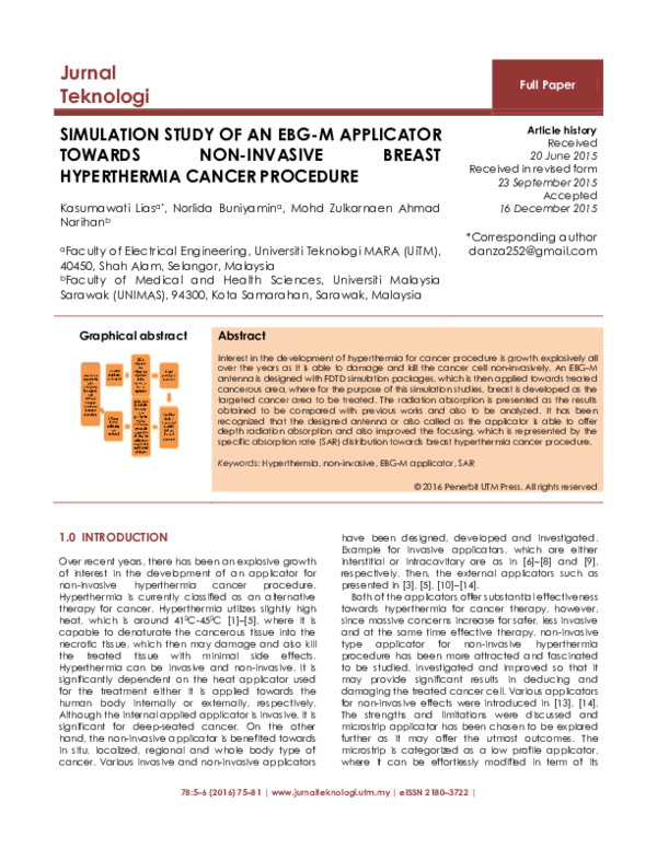 (PDF) Simulation Study of an Ebg-M Applicator Towards Non-Invasive ...