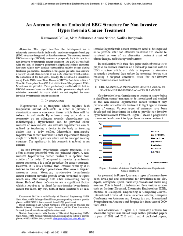 (PDF) An antenna with an embedded ebg structure for non invasive ...