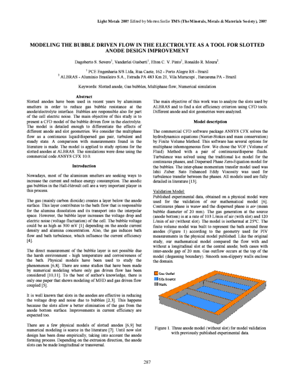 (PDF) Modeling the Bubble Driven Flow in the Electrolyte as a Tool for ...