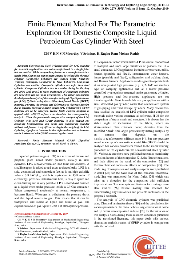 (PDF) Finite Element Method For The Parametric Exploration Of Domestic Composite Liquid ...