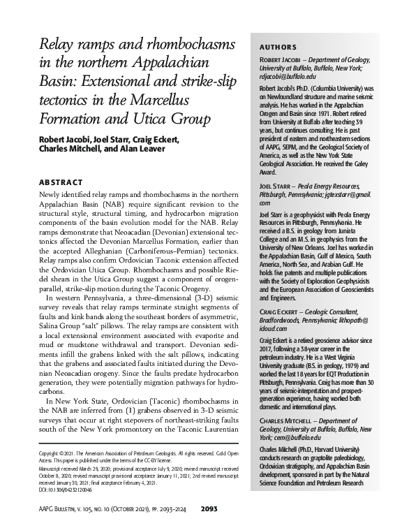 (PDF) Relay ramps and rhombochasms in the northern Appalachian Basin ...