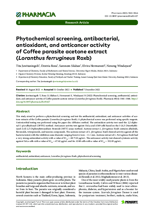 (PDF) ﻿Phytochemical screening, antibacterial, antioxidant, and anticancer activity of Coffee ...