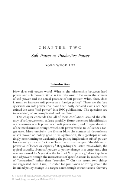 (PDF) Soft Power as Productive Power