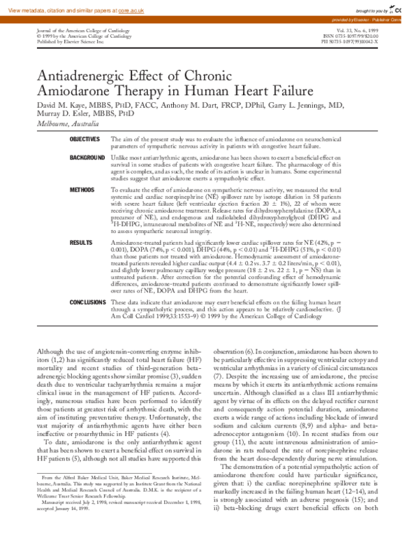 (PDF) Antiadrenergic effect of chronic amiodarone therapy in human ...