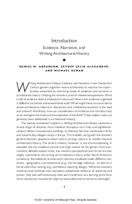 (PDF) Writing Architectural History: Evidence and Narrative in the ...