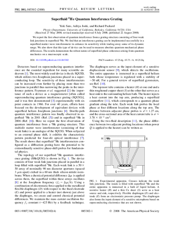 (PDF) Superfluid He4 Quantum Interference Grating