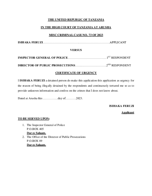 (PDF) HABEAS CORPUS SAMPLE