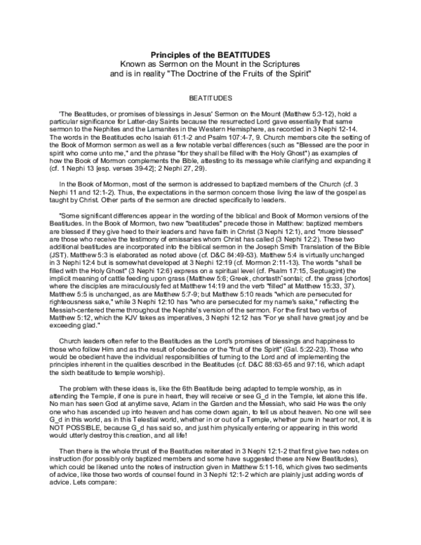 (PDF) True Meaning of the BEATITUDES, Known as the ‘Sermon on the Mount ...