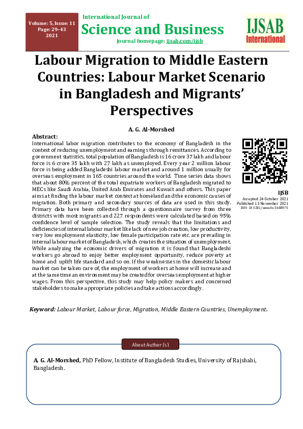 (PDF) Labour Migration to Middle Eastern Countries: Labour Market ...