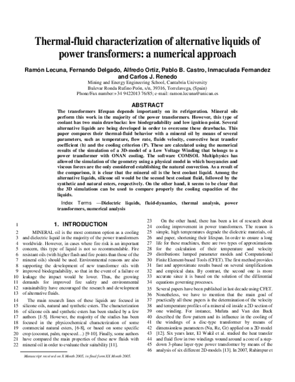 (PDF) Thermal-fluid characterization of alternative liquids of power ...