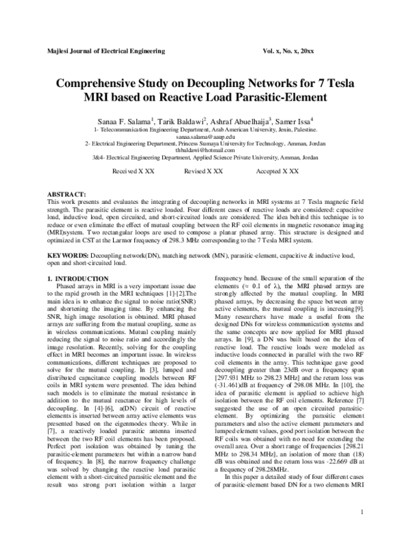 (PDF) Comprehensive Study on Decoupling Networks for 7 Tesla MRI based ...