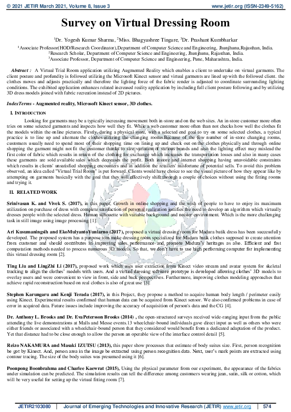 (PDF) Survey on Virtual Dressing Room