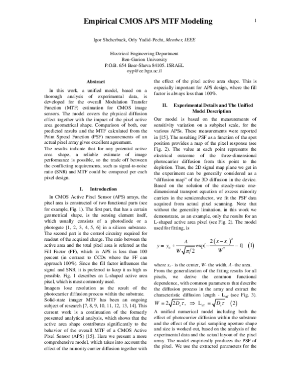 (PDF) Empirical CMOS APS MTF Modeling