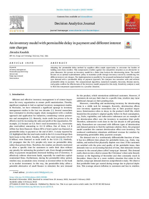 (PDF) Decision Analytics Journal