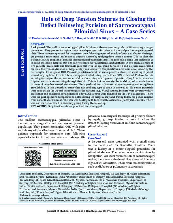 (PDF) Role of Deep Tension Sutures in Closing the Defect Following ...