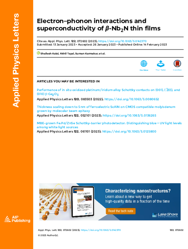 (PDF) Superconductivity and Electron–Phonon Interactions in β-Nb2N