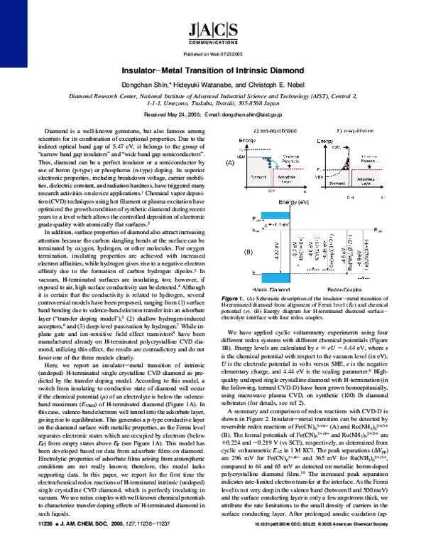 (PDF) Insulator−Metal Transition of Intrinsic Diamond