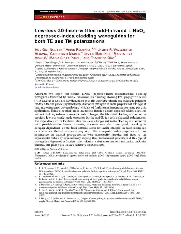 (PDF) Low-loss 3D-laser-written mid-infrared LiNbO_3 depressed-index ...