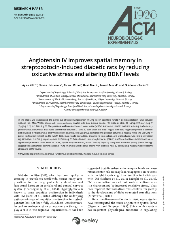(PDF) Angiotensin IV improves spatial memory in streptozotocin-induced ...