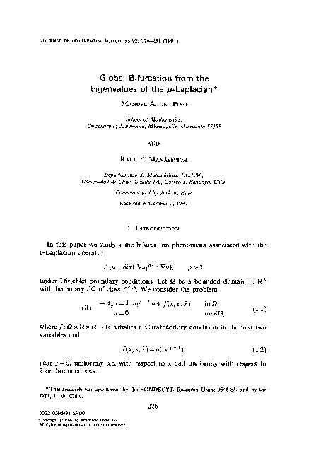 (PDF) Global bifurcation from the eigenvalues of the p-Laplacian