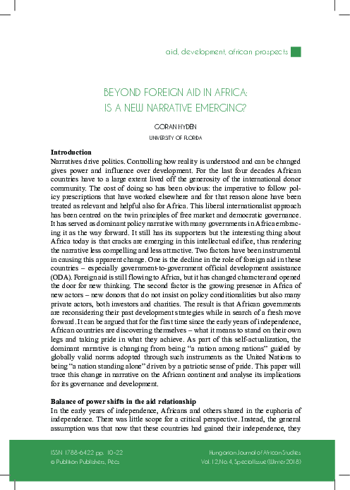 (PDF) Beyond Foreign Aid in Africa: Is a New Narrative Emerging?