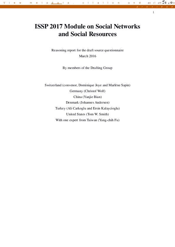 (PDF) ISSP 2017 module on social network and social ressources ...