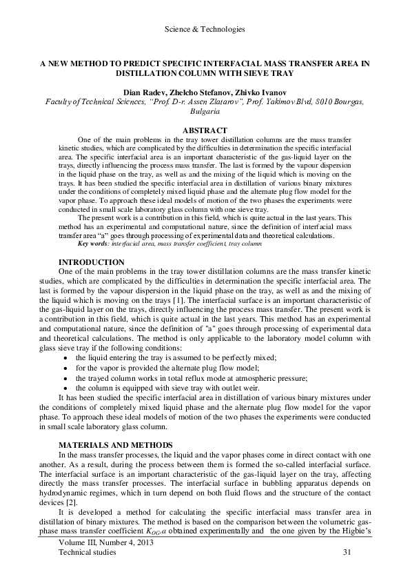(PDF) A New Method to Predict Specific Interfacial Mass Transfer Area ...