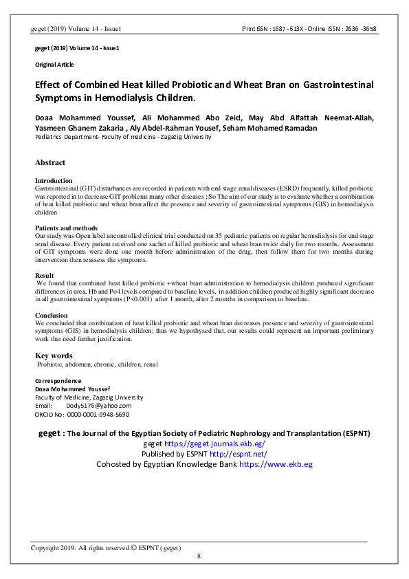 (PDF) Effect of Combined Heat killed Probiotic and Wheat Bran on ...