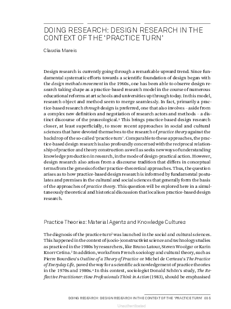 (PDF) Design as Research: Positions, Arguments, Perspectives